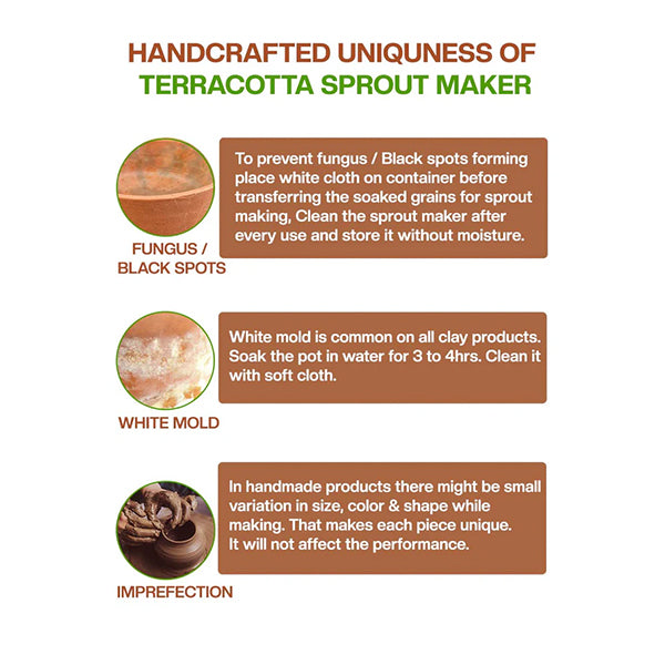 Earthen Clay Sprout Box -(3 container with lid)