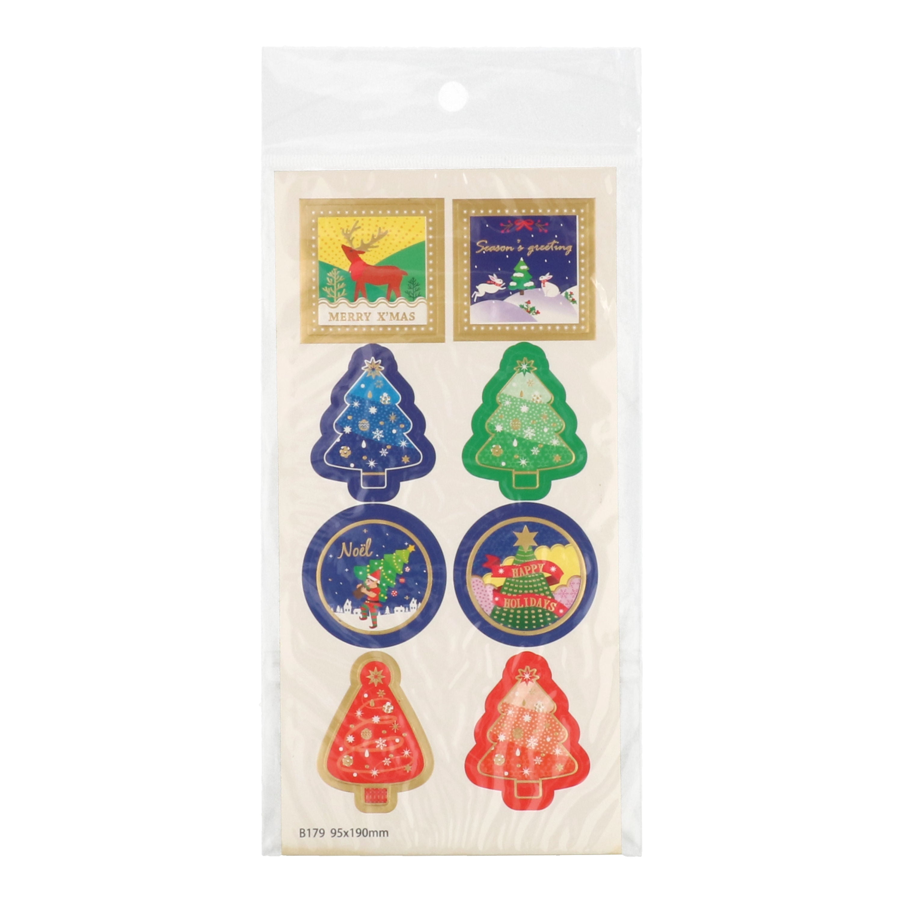 X'Mas Sticker B179 - 8 Pc