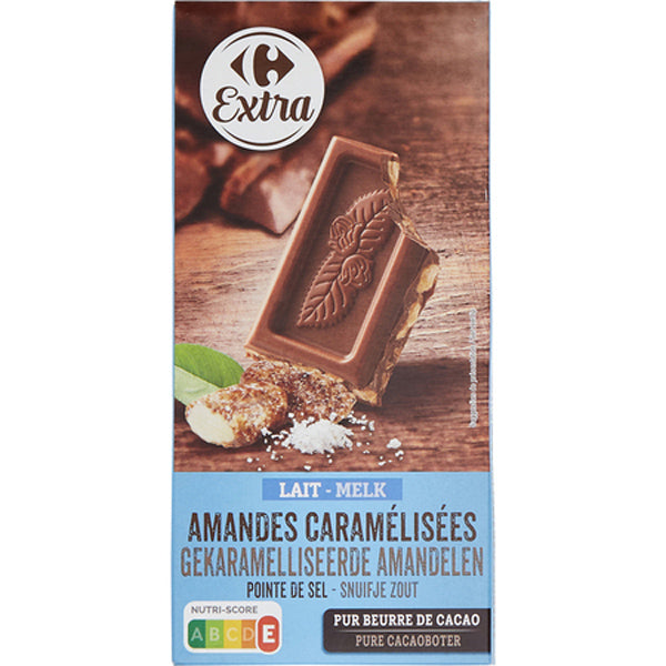 Carrefour Milk Chocolate Almonds Salt - 200 G