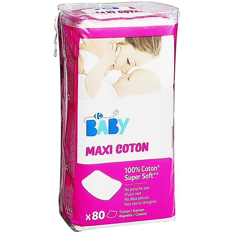 Carrefour Maxi Cotton Squares - 80Pc