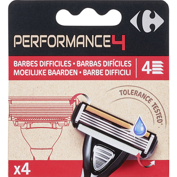Carrefour Razor Blade Refills Performance - 4Pc