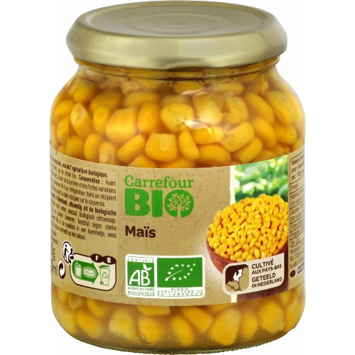 Carrefour Organic Sweet Corn - 340 G