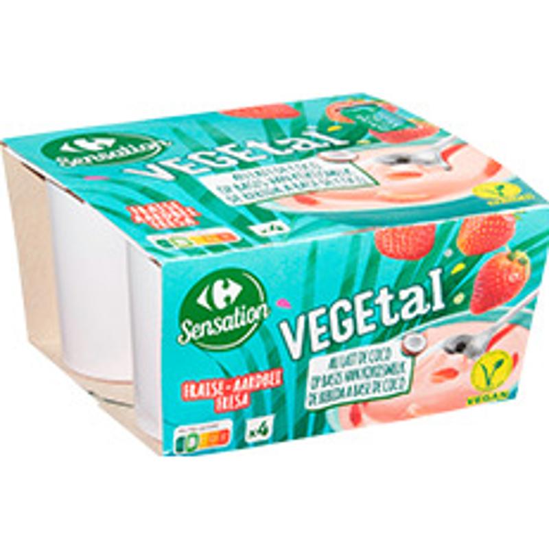 Carrefour Coconut Milk Strawberry Yogurt - 100 G