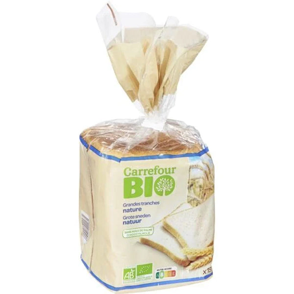 Carrefour Org Sliced Plain Bread - 500 G