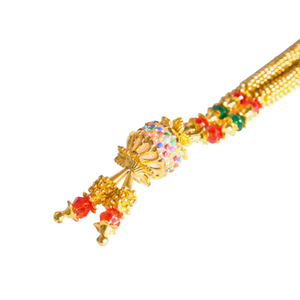 Artificial Gold And Flower Moti Mala For Pooja - 1 Pc