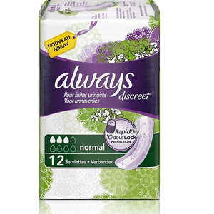 Always Discreet Normal Incontinence Pads - 12Pc