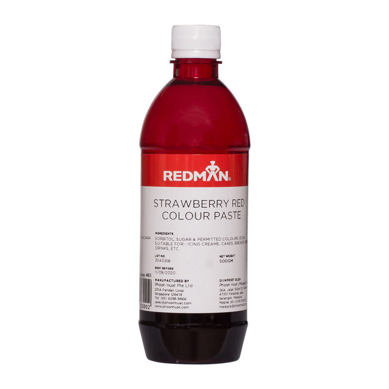 Redman Strawberry Red Colour Paste - 500 G