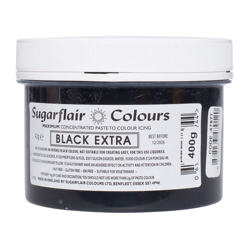 Sugarflair Max Concentrate Color Paste-Black Extra C202 - 400 G