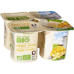 Carrefour Mango Vanilla Org Yogurt - 125 G