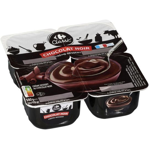 Carrefour Dark Chocolate Cream Dessert - 125 G