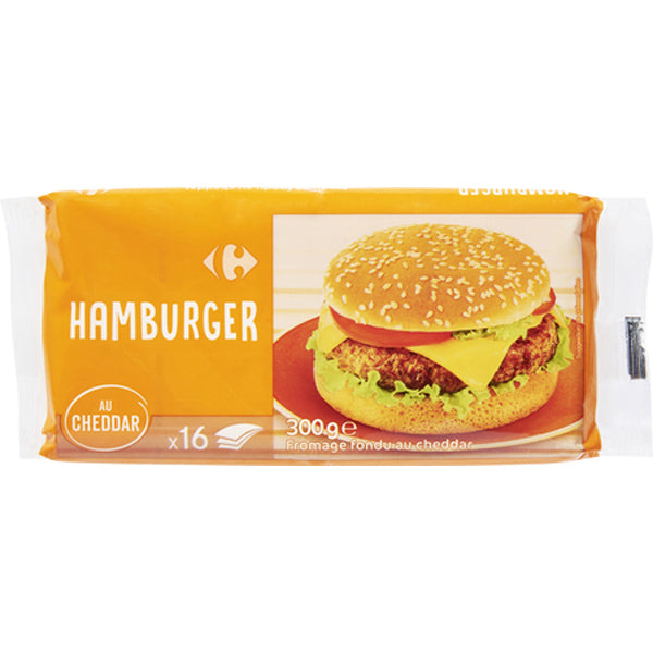 Carrefour Cheddar Slices For Burgers Cheese - 300 G