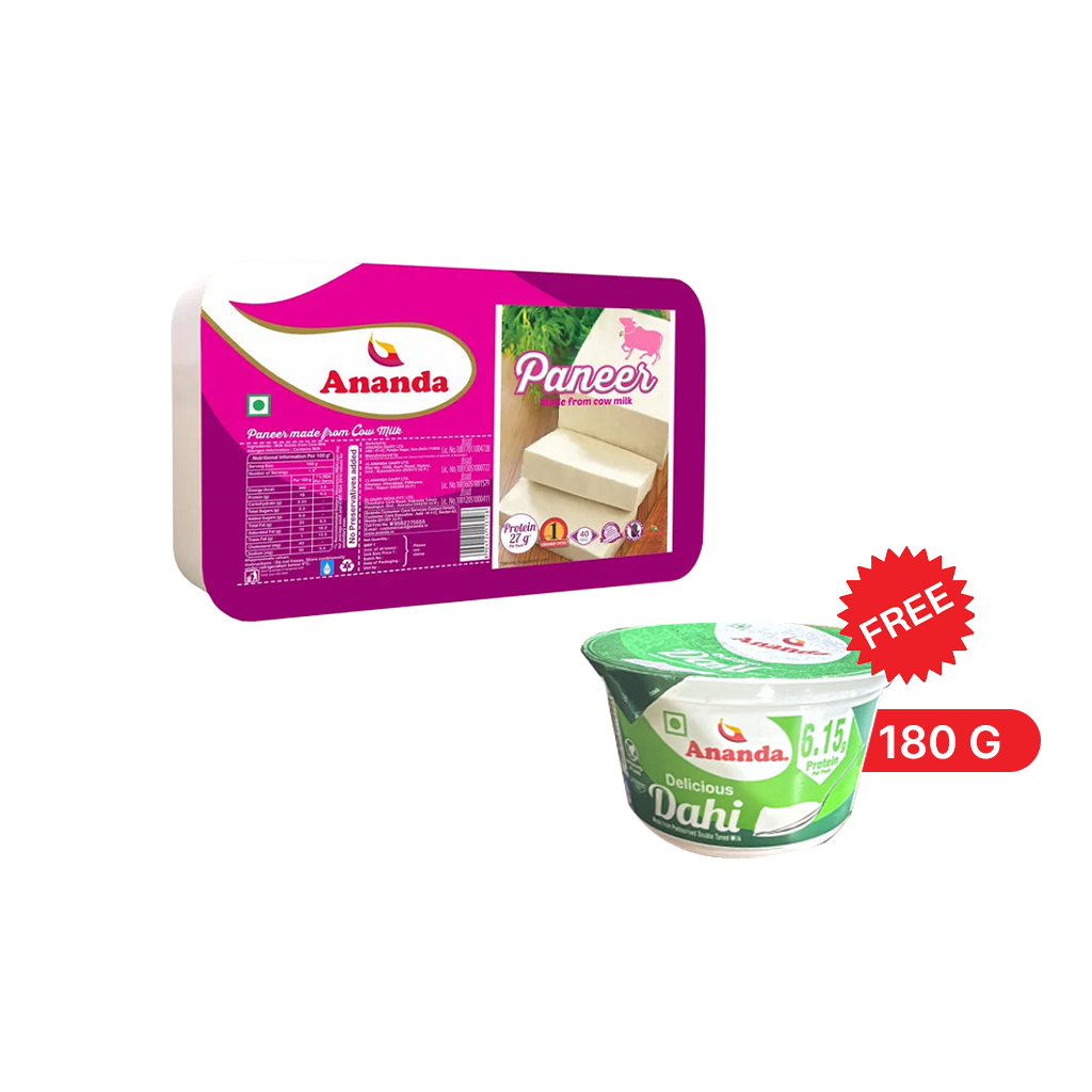 Ananda Professional Fresh Cow Paneer Block - 200 g (Chilled)