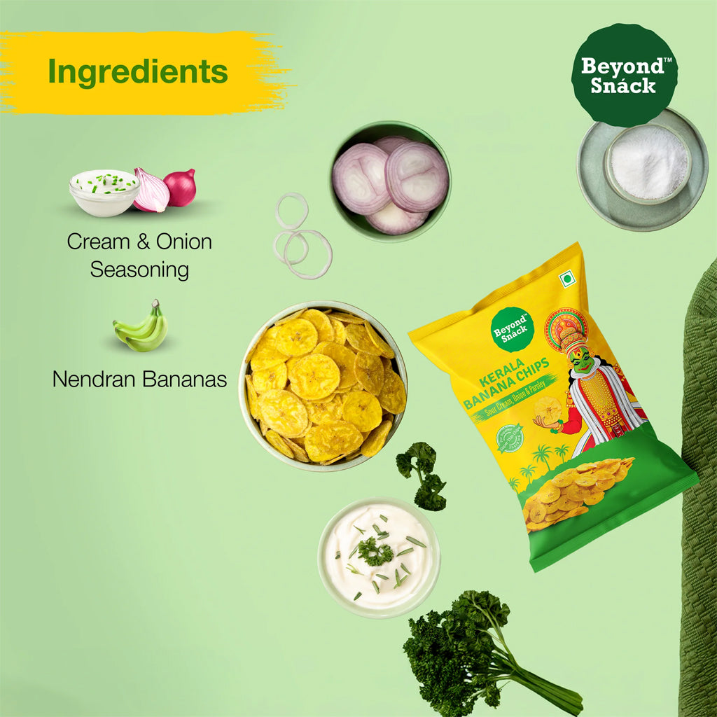 Beyond Snack Kerala Banana Chips Sour Cream Onion Parsley - 150 g