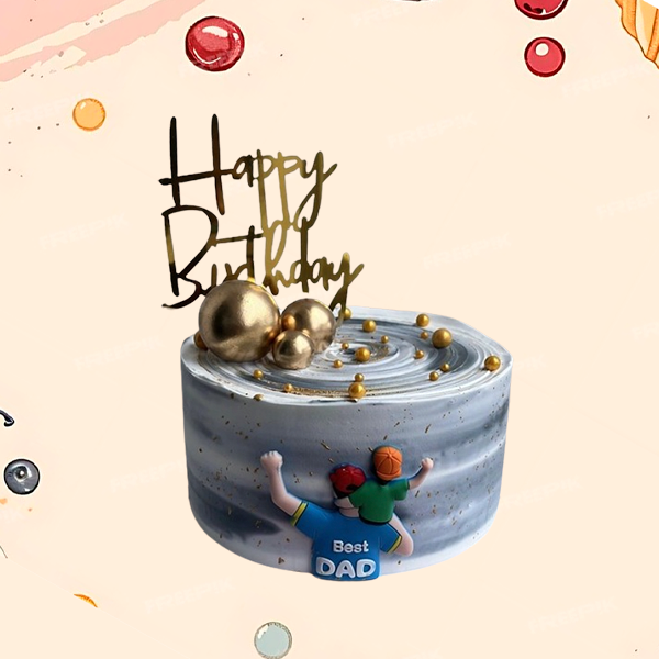 Eggless Worlds Best Dada Themed Cake