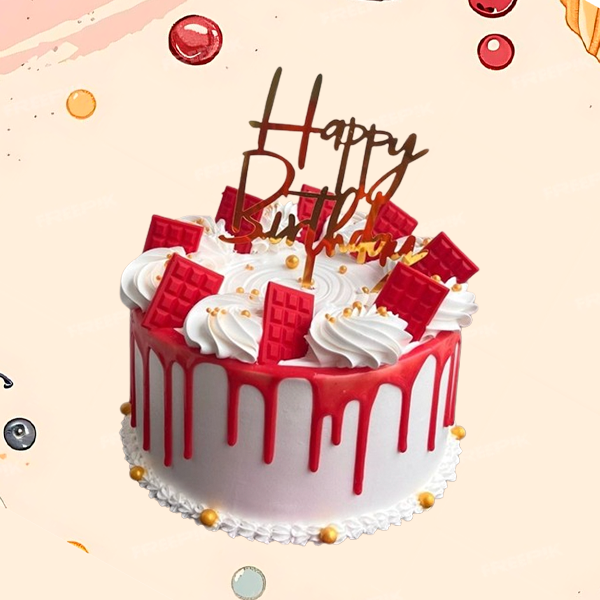 Eggless Bloody Red Themed Cake