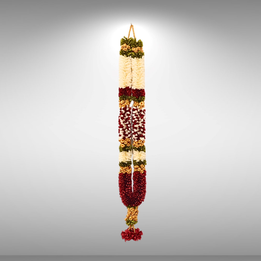 Decorative Ribbon Maroon Garland - 4 Feet