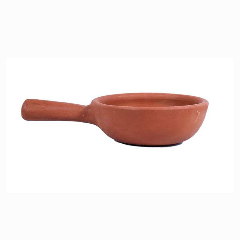 Earthen Clay Cooking Pan Tadka Pan - 400 ml
