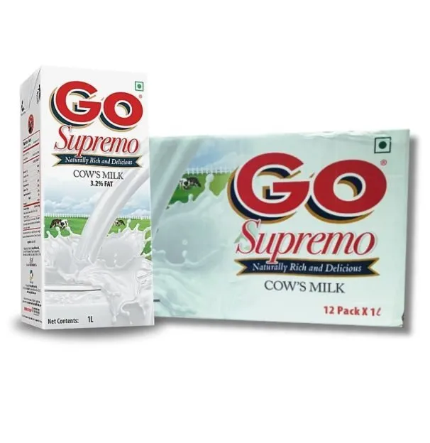 GO (Gowardhan) Supremo Full Cream UHT Milk - 12 x 1 L