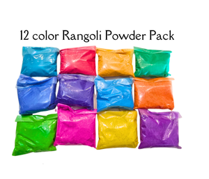 Rangoli Color Powder Special Pouch -(12 Color Set)