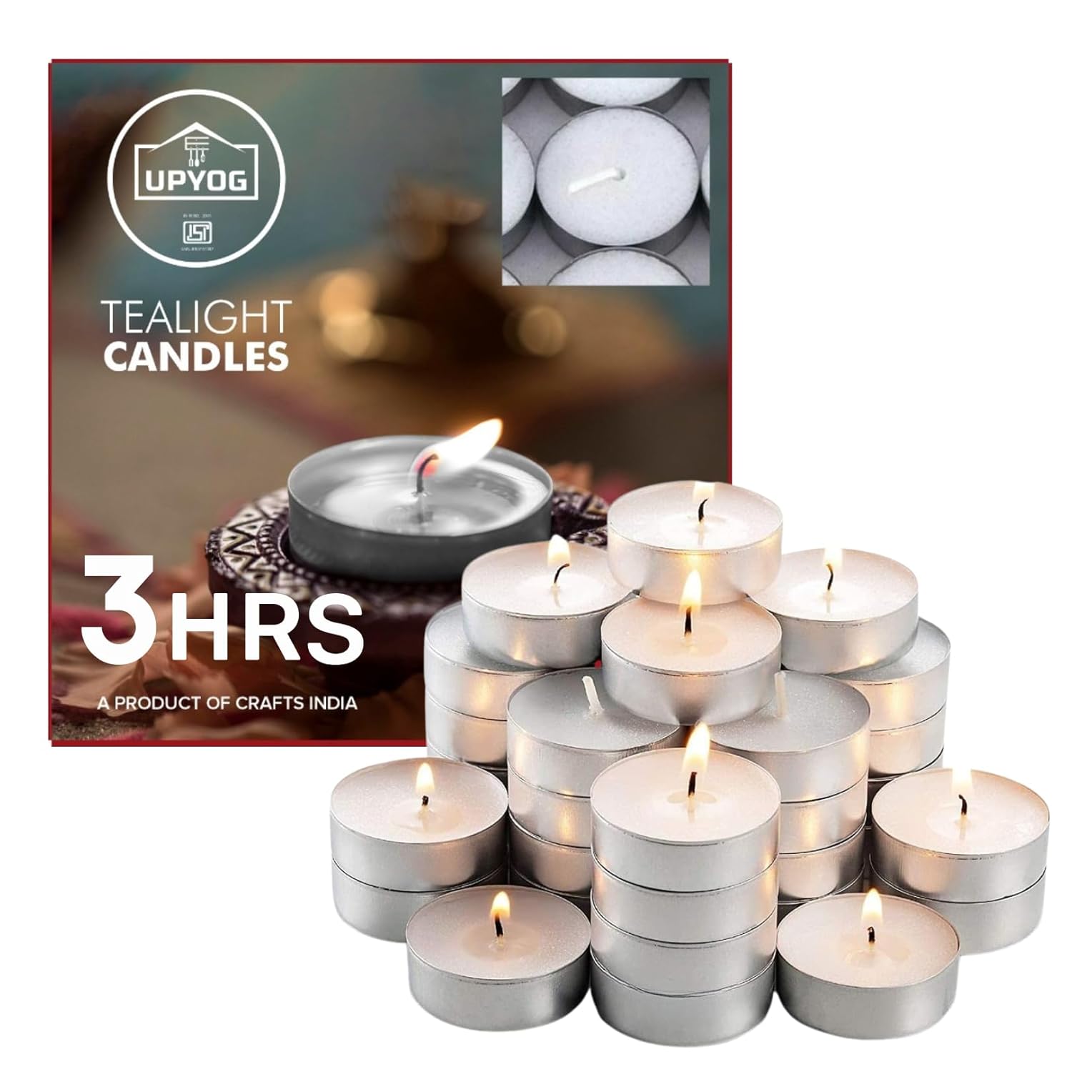 Tea Light Wax Candles - 50 Pc