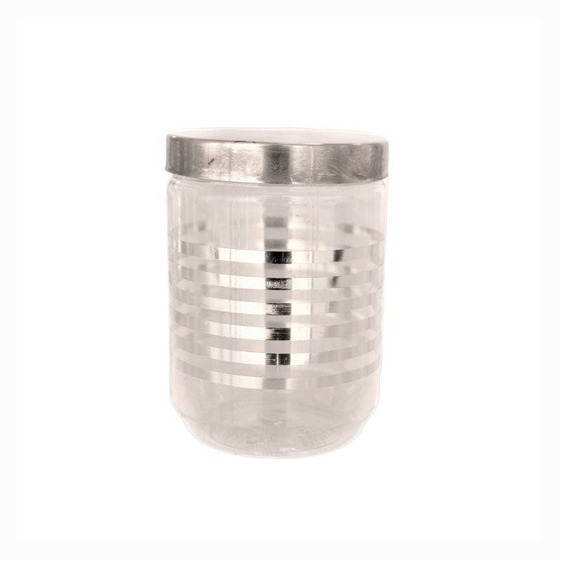 Plastic Jars With Metal Finish Lids - Set of 2