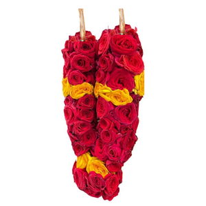 Fresh Button Red Rose Garland (Small) - 1 Pc