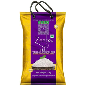 Zeeba 1121 Premium Basmati Rice Pure Authentic & Delicious Taste - 5 K