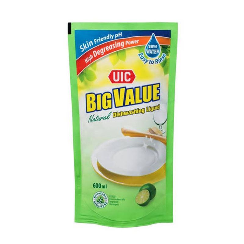 UIC Big Value Lime Refill Dishwashing Liquid - 600 ml