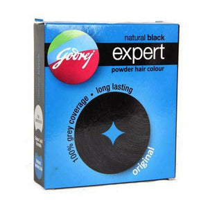 Godrej Natural Black Expert Powder Hair Colour - 18 g (6 Sachets of 3
