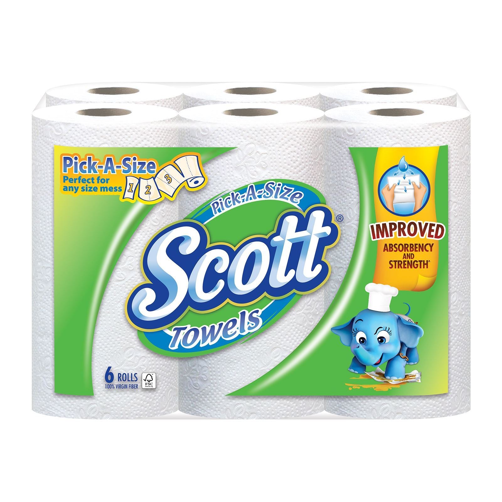 Scott Pick A Size Virgin Fiber Towels - 6 x 50 Sheets