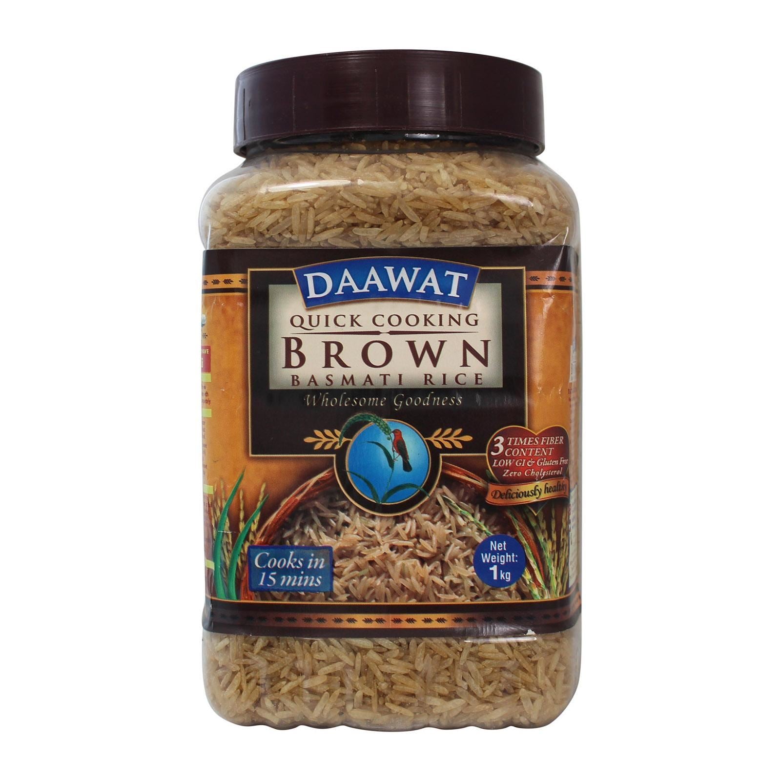 Organic Daawat Quick Cooking Brown Basmati Rice Jar 1 Kg Online ...