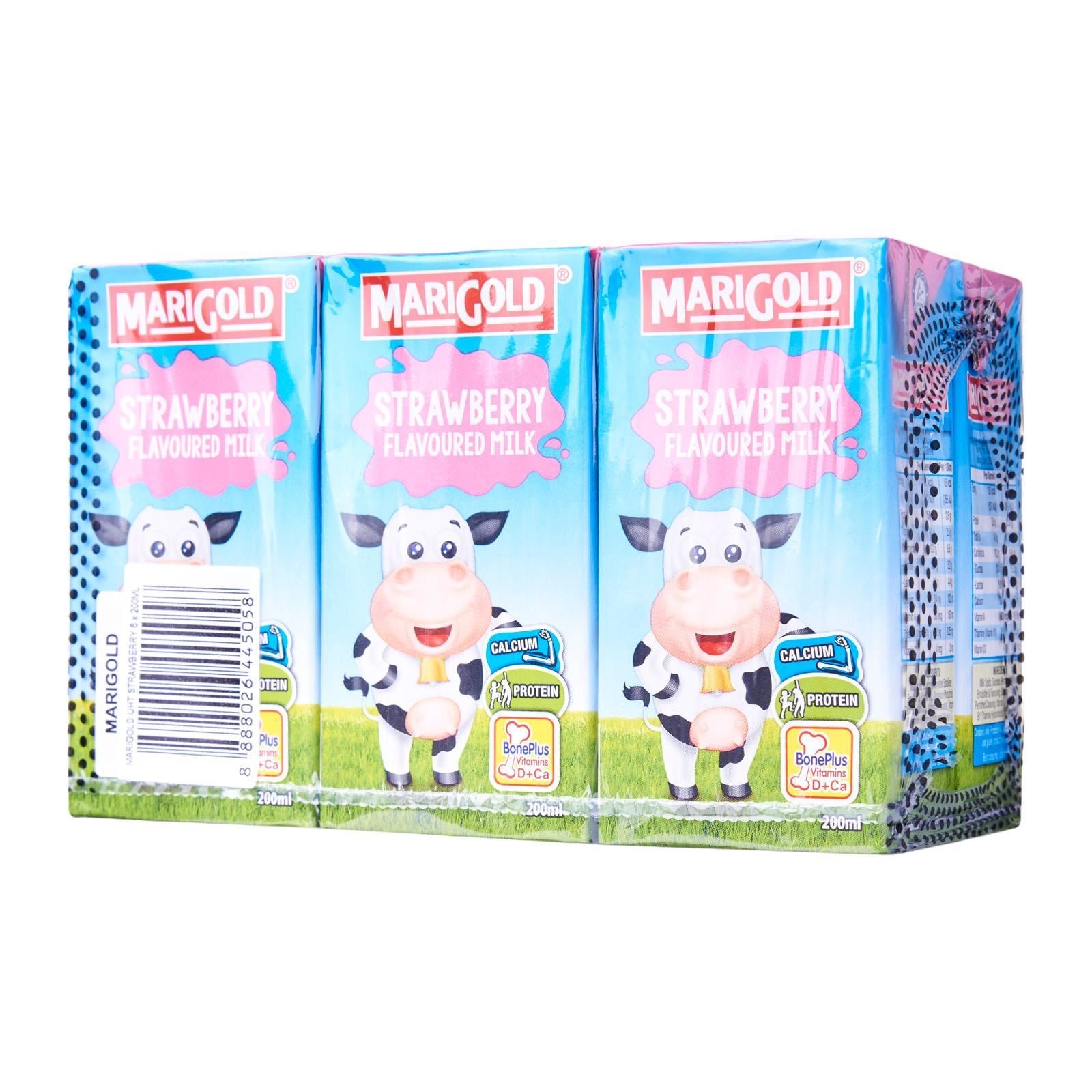 :Marigold UHT Strawberry Milk 6 x 200 ml Online in Singapore | Marigold ...