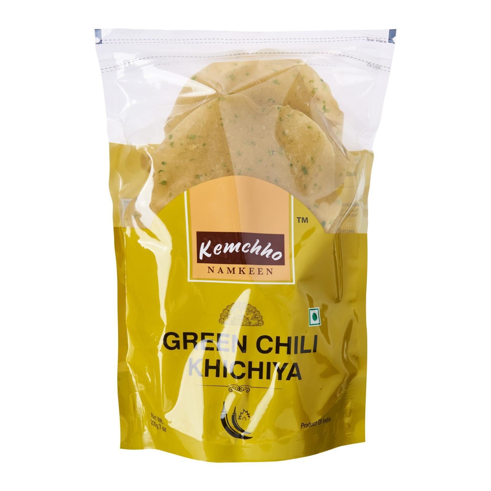Fresh Green Chilly Khichya Papad 200 G Online | Kemchho Green Chilly ...