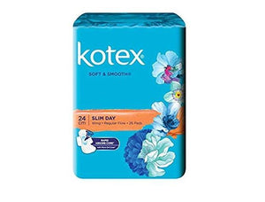 Kotex Soft & Smooth Slim Wing Regular Flow 24 Cm Sanitary Napkins - 26