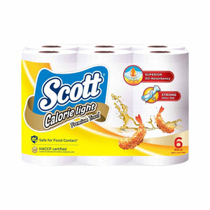Scott Kitchen Premium Towel Rolls Calorie Light - 6 x 50 Sheets