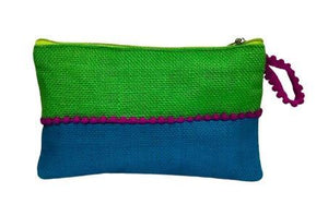 Eco Friendly Rectangle Zipper Jute Pouch (Colour May Vary) - 1 Pc (L 8
