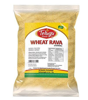 Telugu Foods Wheat Rava /Semolina (Sooji/Suji) Coarse - 1 Kg