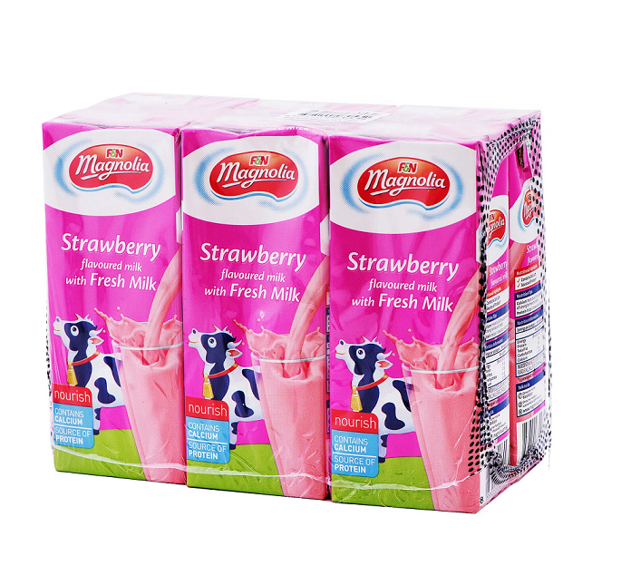 F&N Magnolia UHT Packet Milk Strawberry 6 x 200 ml Online in Singapore ...