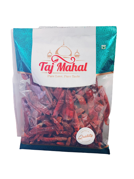 Taj Mahal Dried Red Chilli Long (Without Stem) - 100 g