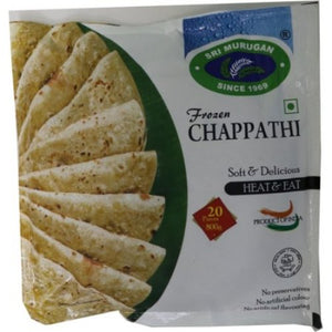 Sri Murugan Soft & Delicious Chappathi (Frozen) - 800 g / 20 per pack